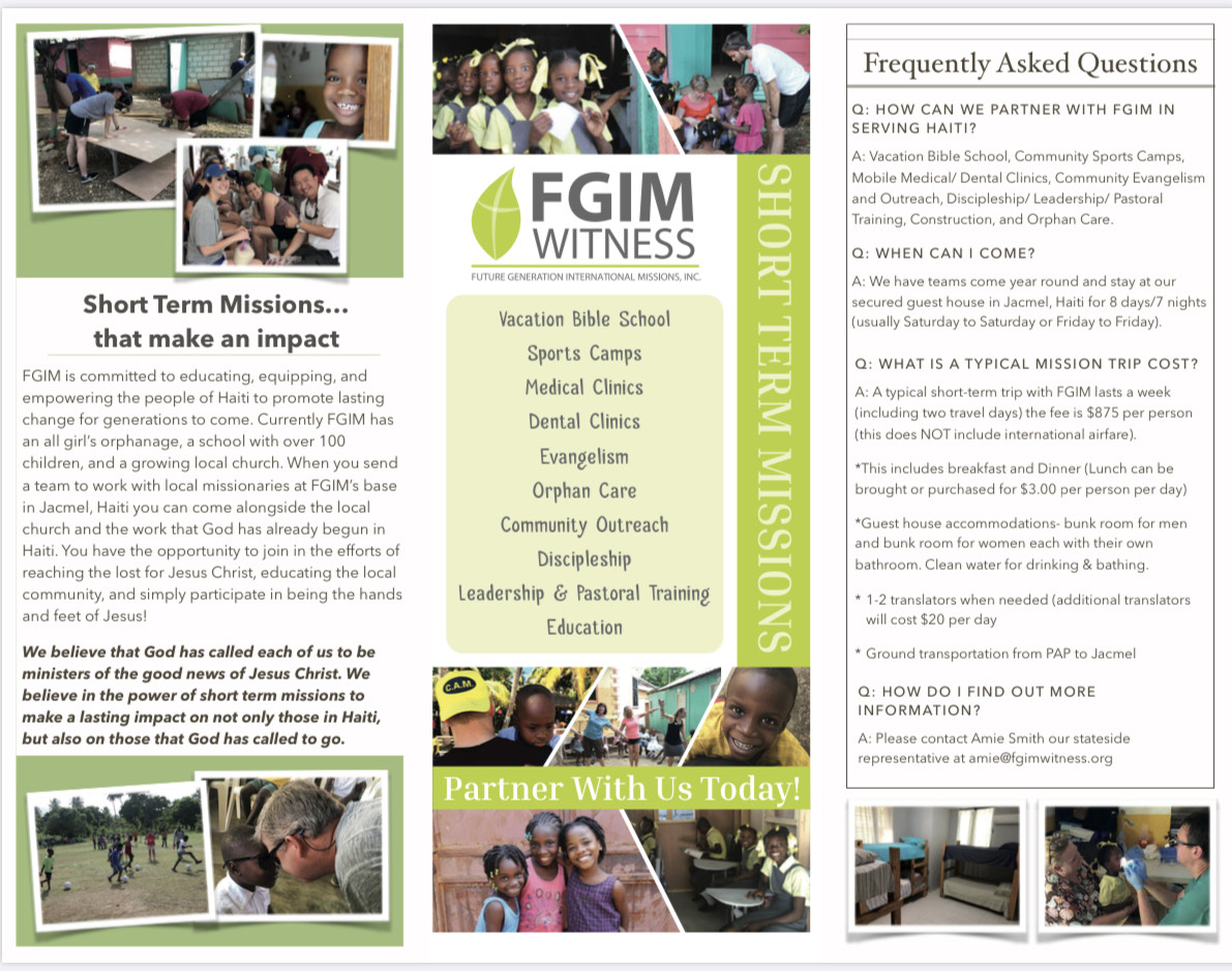 Short-Term Missions Brochure – Future Generation International Missions ...